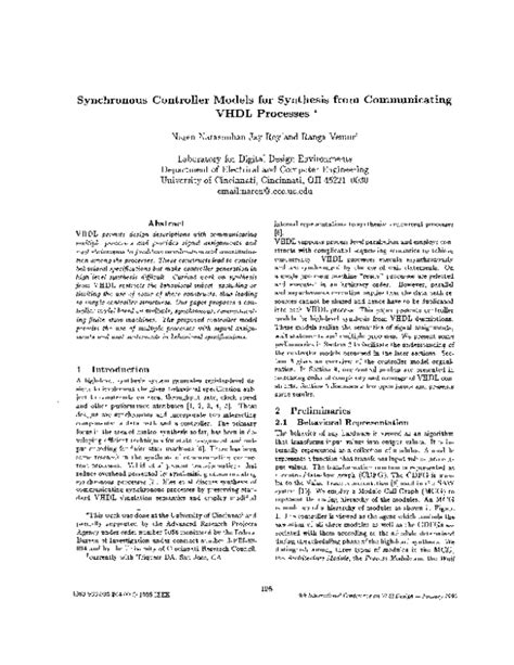 pdf synchronous controller models for synthesis from communicating