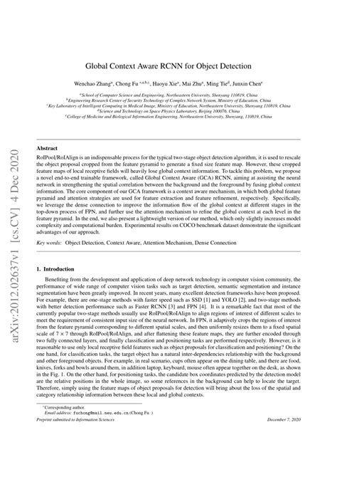 Pdf Global Context Aware Rcnn For Object Detection