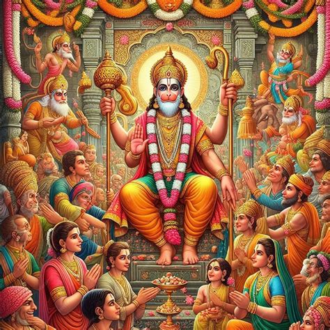 인도 신 힌두 신 인도 사원 하누만 라마야나 힌두교 신 인도 여행 프리미엄 사진