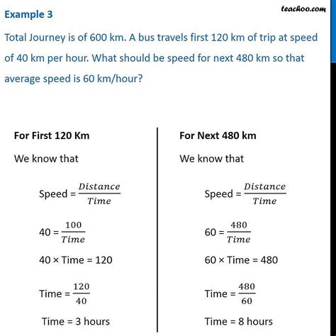 Average Speed Formula Examples Questions Teachoo Concepts