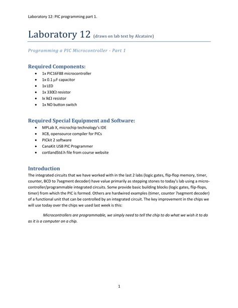 Pdf Programming A Pic Microcontroller Part 1 · 2016 03 30 · Programming A Pic