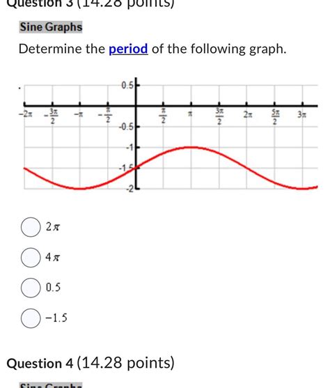 [answered] Question 3 14 28 Points Sine Graphs Determine The Period Of