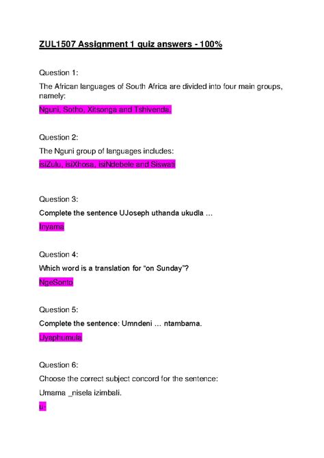 Zul1508 101 - Zulu - ZUL1508/101/3/ I-Tutorial Letter 101/3/ Applied African Languages Grammar ...