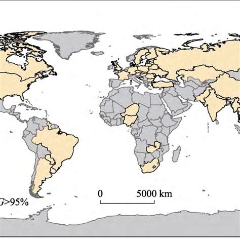 Spatial Distribution Of Countries That Could Meet Their Own Demands Of