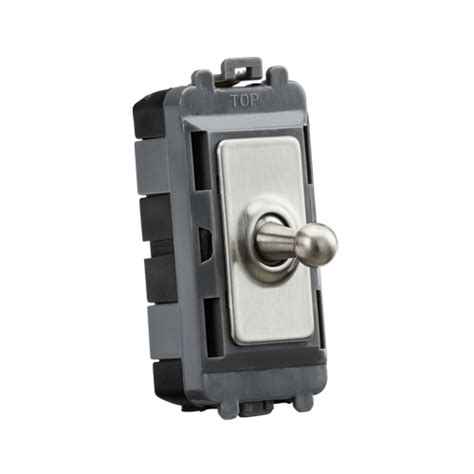 Knightsbridge Brushed Chrome AX Intermediate Grid Toggle Switch GDM TOGBC Click Electrics