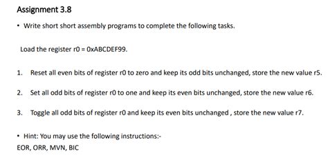 Solved Assignment Write Short Short Assembly Programs Chegg