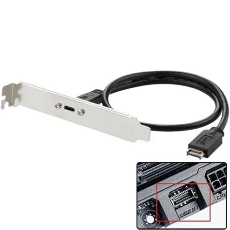USB 3,1 головка передней панели с адаптером Type-E на Type-C, 0,5 м ...