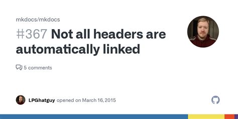 Not All Headers Are Automatically Linked · Issue 367 · Mkdocsmkdocs · Github