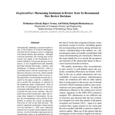 Deepsentipeer Harnessing Sentiment In Review Texts To Recommend Peer Review Decisions Acl