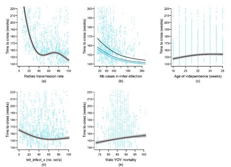 effects of variation in model parameter values on the time the rabies