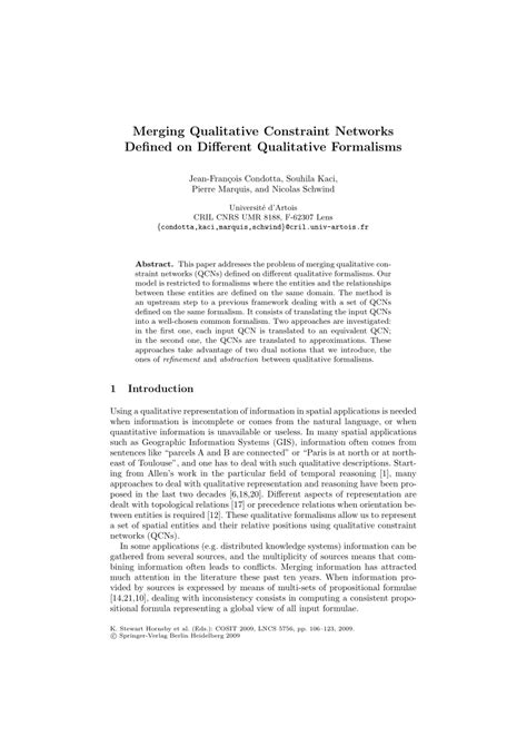 Pdf Merging Qualitative Constraint Networks Defined On Different