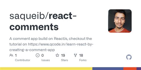 Github Saqueibreact Comments A Comment App Build On Reactjs