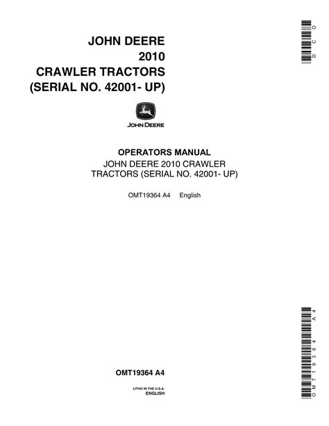 John Deere Tractor Operator Manual OMT