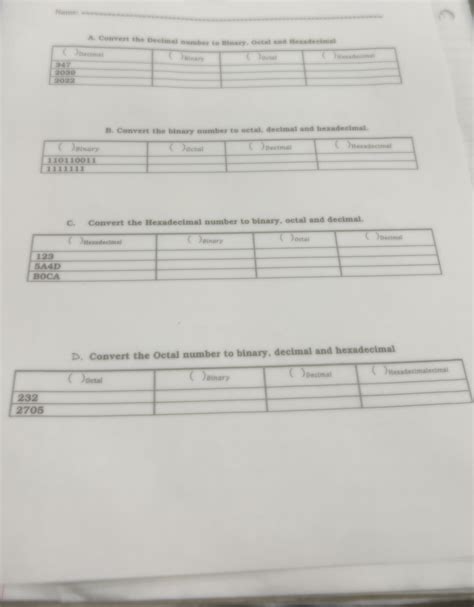 solved a ﻿coravert the decimal number to binary octal and