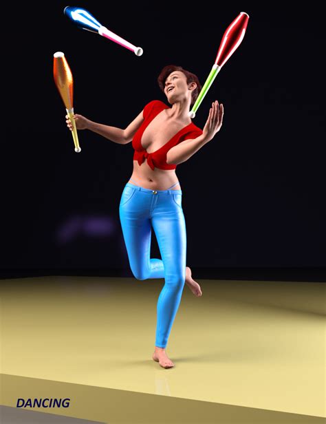 Juggling Club Prop And Poses For Genesis Daz D