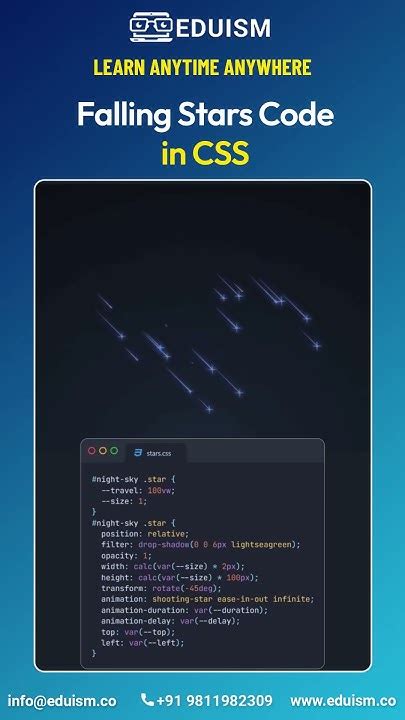 falling stars code in css css html js ai ml webdeveloper