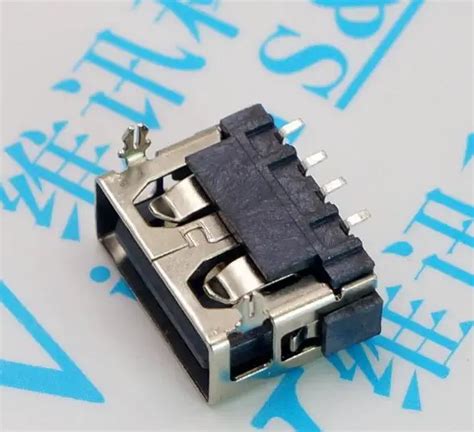 Free Shipping 100PCS USB Type A Female PCB Mount Socket Connector 4PIN SMT Length 10 0mm 10mm