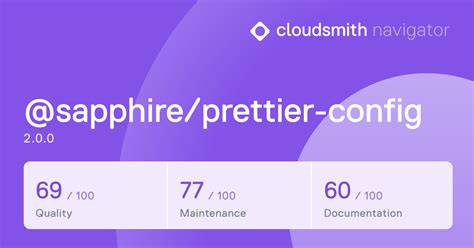 Sapphireprettier Config 200 Npm Package Quality Cloudsmith Navigator