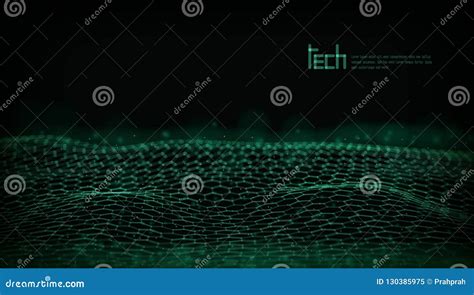 Abstract 3d Futuristic Dots And Lines Techno Structure Stock Illustration Illustration Of