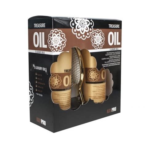 СЕТ за сјајна коса со 5 скапоцени масла Шампон Кондиционер Четка Kaypro