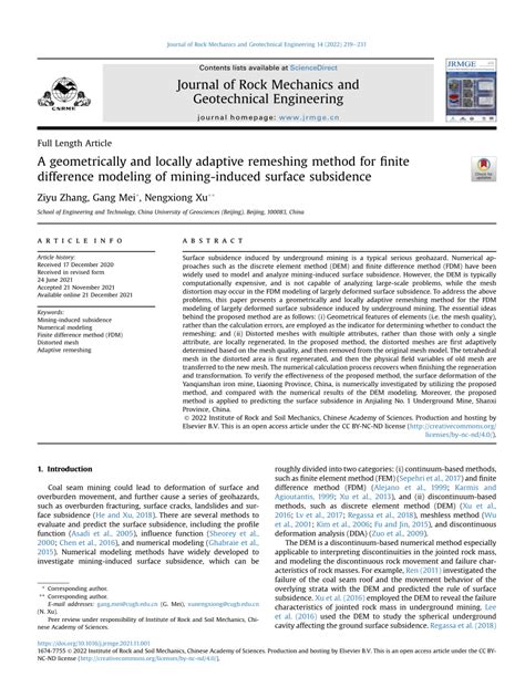 Pdf A Geometrically And Locally Adaptive Remeshing Method For Finite Difference Modeling Of