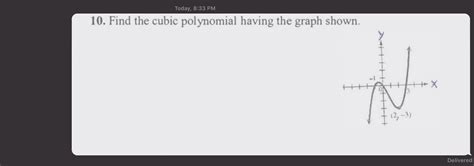 Solved Today 8 33 PM 10 Find The Cubic Polynomial Having Chegg Com