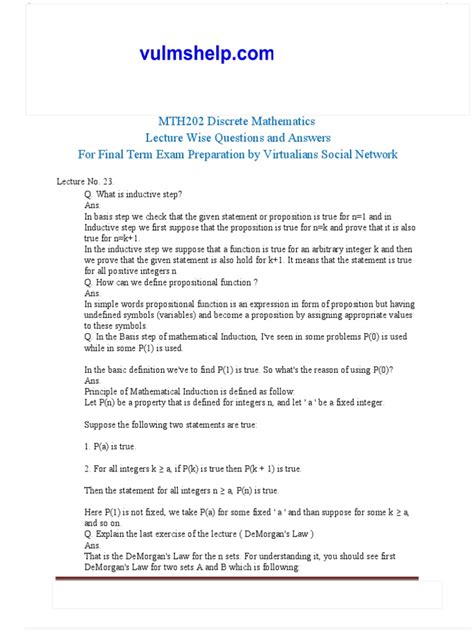 Mth202 Finalterm Solved Subjective Lecture 23 To 45 With Reference Pdf