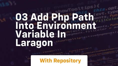 03 Add Php Path Into Environment Variable In Laragon Youtube