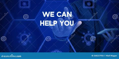 Hand Writing Sign We Can Help You Word Written On Support Assistance Offering Customer Service