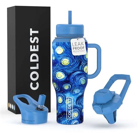 Coldest Tumbler With Handle And Straw Lid 3 Lids Insulated Shaker