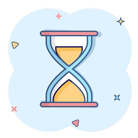 Иконка песочных часов в комическом стиле песочные часы мультяшный векторная иллюстрация на белом