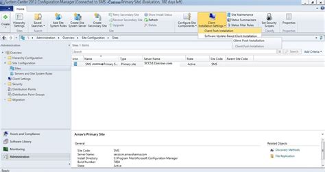 sccm 2012 sccm client push installation