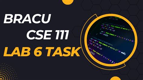 Cse111 Lab 6 Hw Oop Bracu Summer23 Youtube