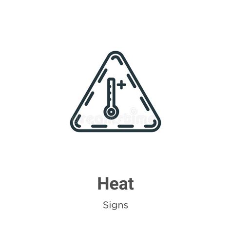 Cpu Heat Thin Line Icon Processor Temperature Microchip Overheating