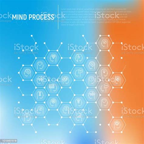 얇은 선 아이콘으로 넓어짐에 마음 과정 개념 지능 열정 충돌 혁신 시간 관리 탐사 교육 논리적 사고 현대 벡터 일러스트입니다 학습에 대한 스톡 벡터 아트 및 기타 이미지