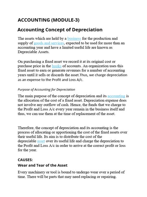 Accounting Module 3 Download Free Pdf Depreciation Fixed Asset