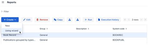 Report List View Jmix Documentation