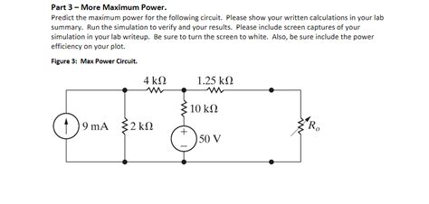 Solved Part More Maximum Power Predict The Maximum Power Chegg Com