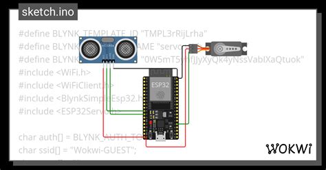 Servo With Ultrasonic Wokwi Esp32 Stm32 Arduino Simulator