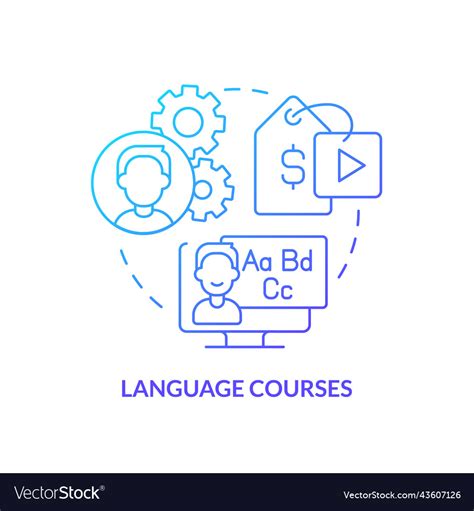 Language Courses Blue Gradient Concept Icon Vector Image