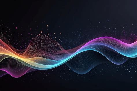 Premium Photo Abstract Waving Particle Technology Background Design
