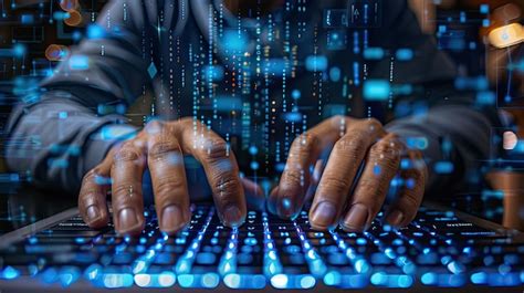 premium photo the hands of a programmer typing program code on a