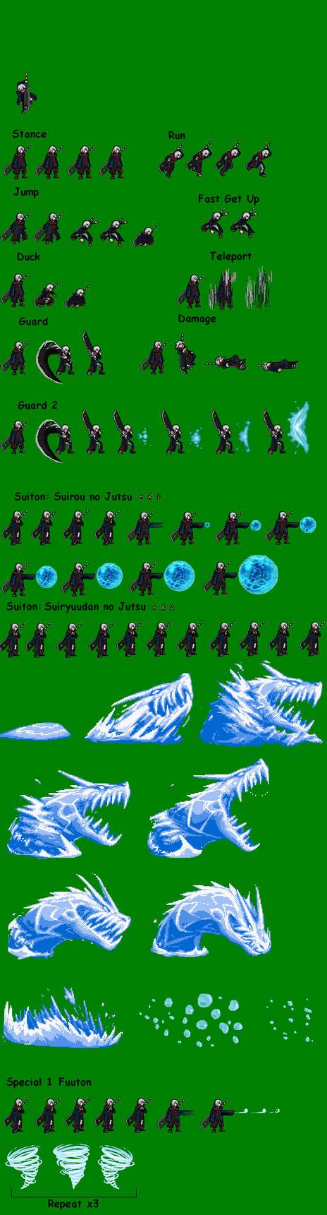 Akatsuki Suigetsu Hozuki Short Sprite Sheet By Dantewreckmen 999 On Deviantart