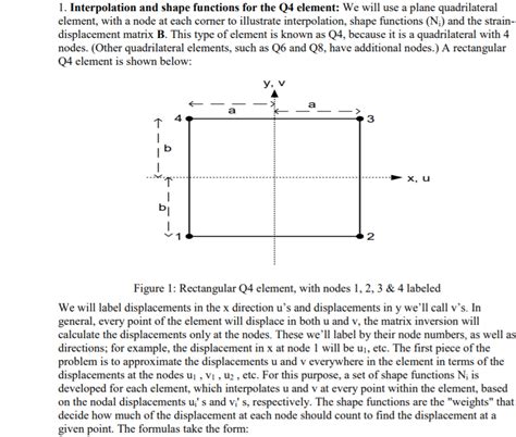 Solved 1 Interpolation And Shape Functions For The Q4