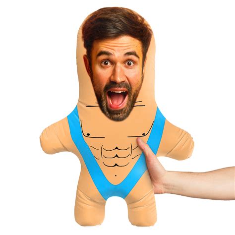 Mankini Blue Snugzy Face Pillow Personalised Snugzy
