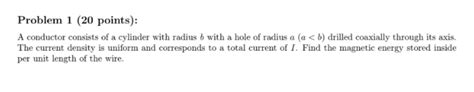 solved problem 1 20 points a conductor consists of a