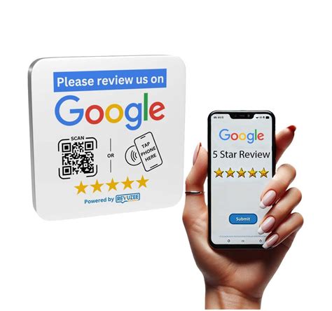Google NFC QR Code Tap Plate Tap Or Scan Programmable W Your Google Review Page Link
