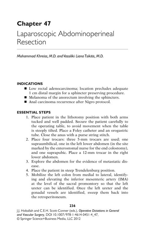 Pdf Laparoscopic Abdominoperineal Resection