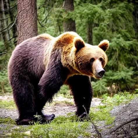 Human Bear Werecreature Photograph Captured At Stable Diffusion