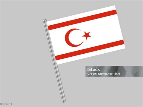 아름다운 국기의 북쪽 키프로스 깃대입니다 원래 색상과 비율 웹 로고 아이콘 및 배경에 대한 놀라운 디자인 벡터 Gparphic 그림 국가 플래그 설정에서 국기에 대한 스톡